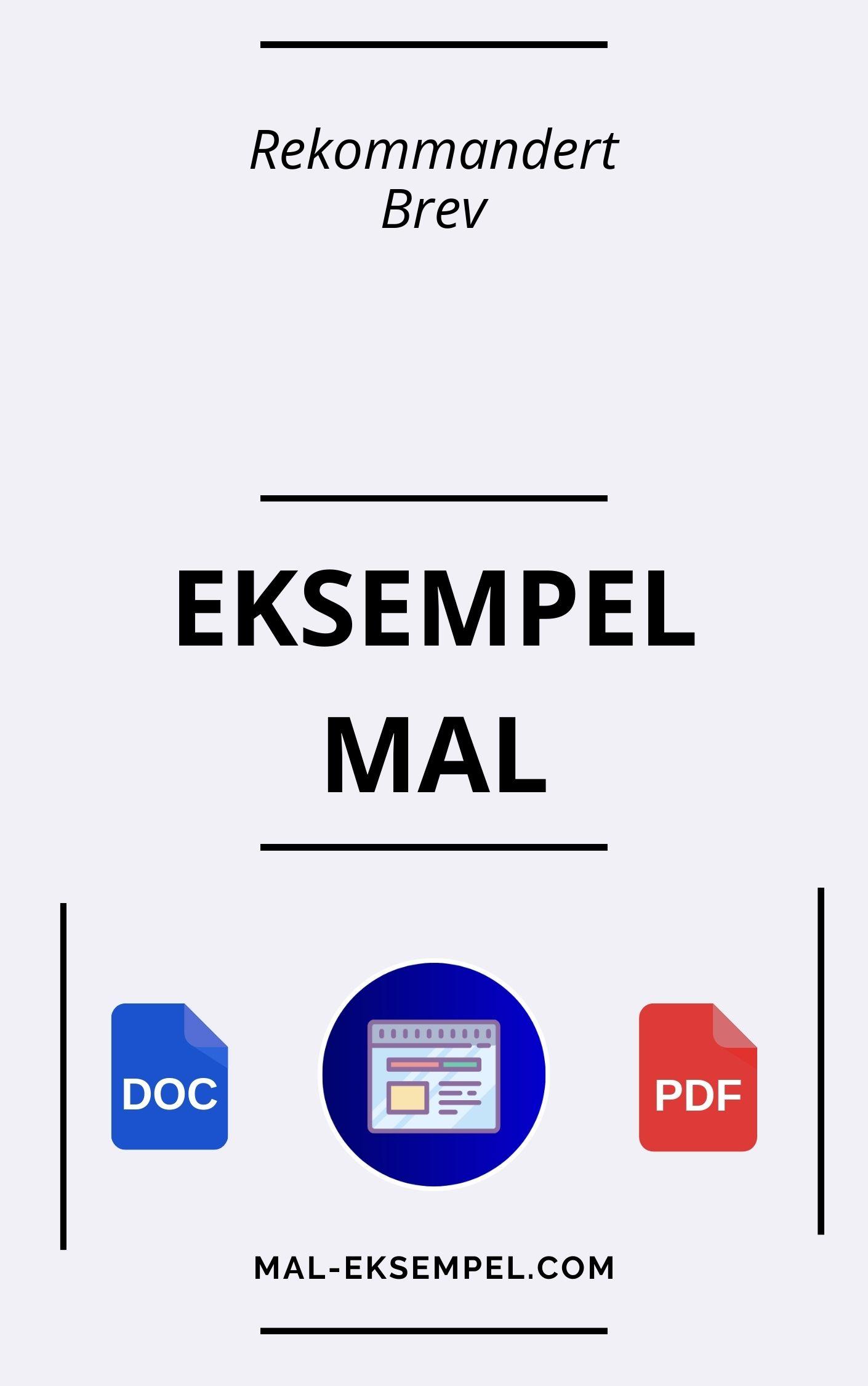 Rekommandert Brev Eksempel - Mal - WORD PDF