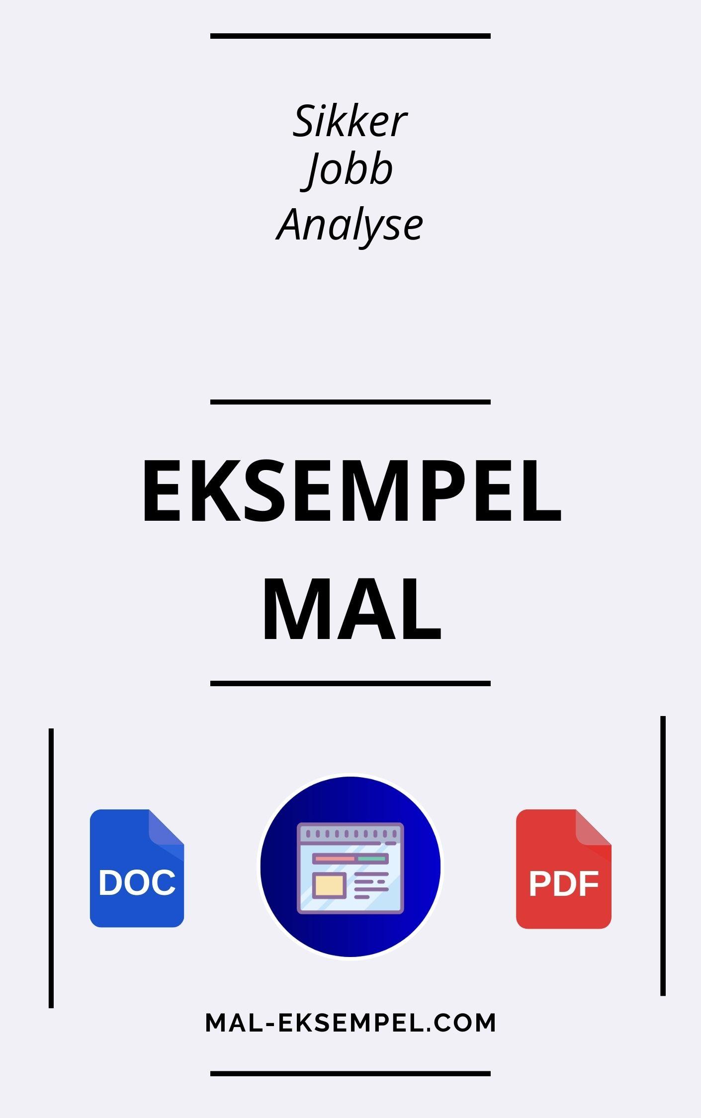 Sikker Jobb Analyse Eksempel Mal - PDF WORD